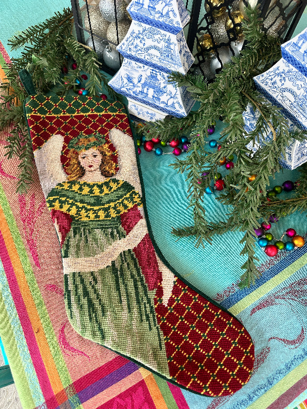 Vintage Needlepoint Stocking, Christmas Angel – The House of Hanbury