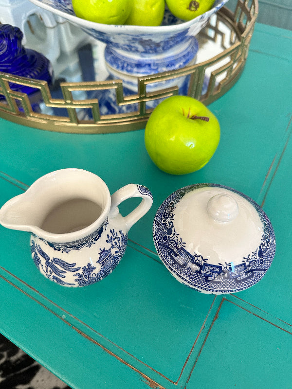 Vintage Sugar and Creamer, Blue Willow, Churchill England – The House ...
